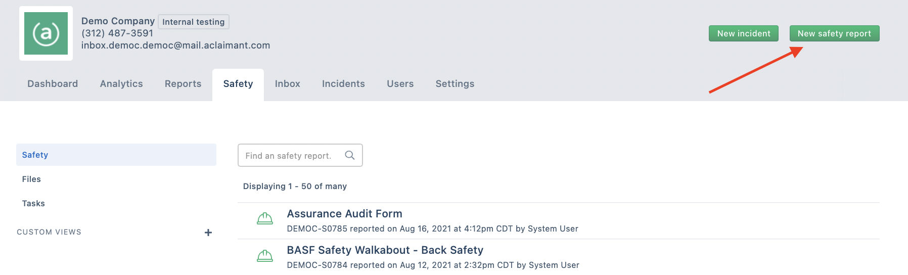 How to Create a Safety Report (V2) – Aclaimant