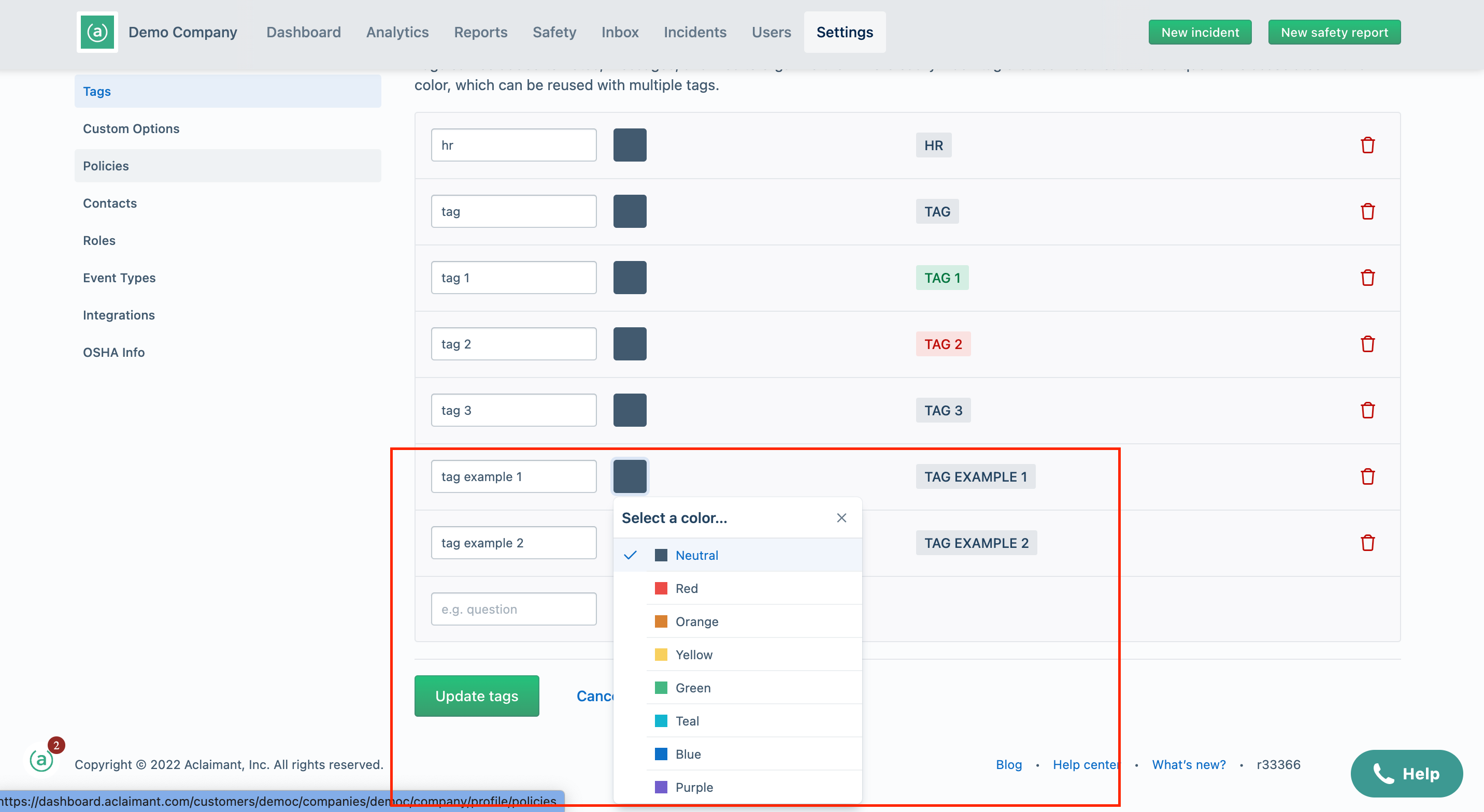 Using Tags in Aclaimant – Aclaimant