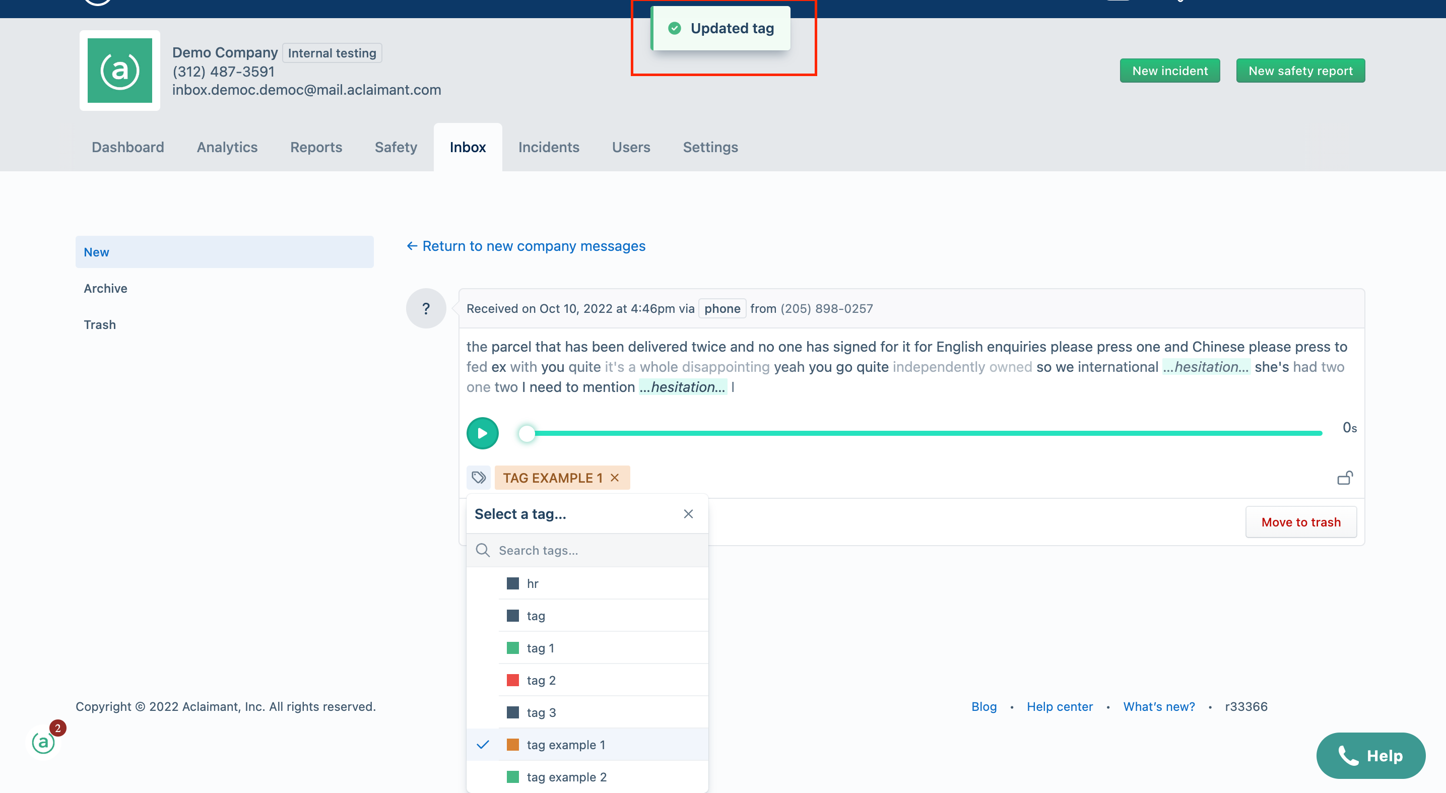 Using Tags in Aclaimant – Aclaimant